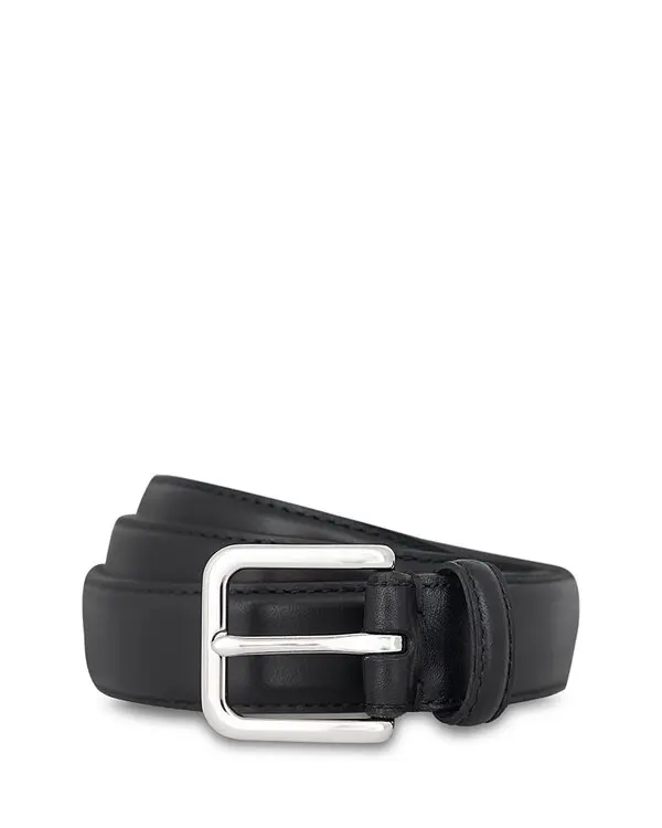 Vince Stitched Leather Belt - Black