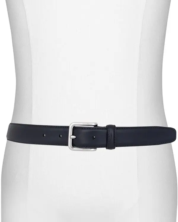 Vince Stitched Leather Belt - Black