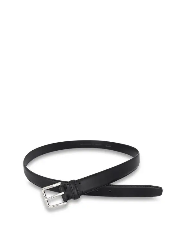 Vince Stitched Leather Belt - Black