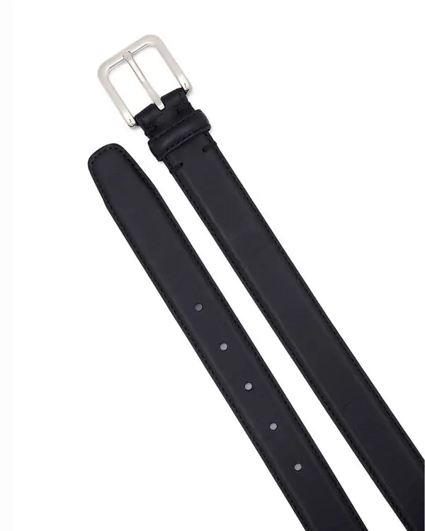 Vince Stitched Leather Belt - Black