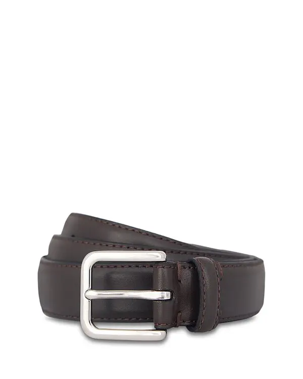 Vince Stitched Leather Belt - Cacao Brown