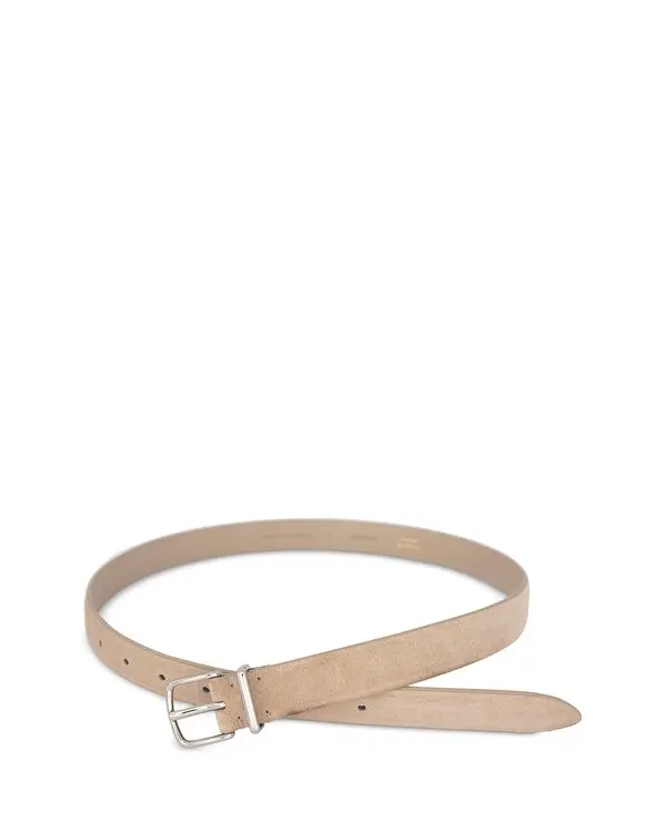 Vince Suede Leather Belt - Dark Clay