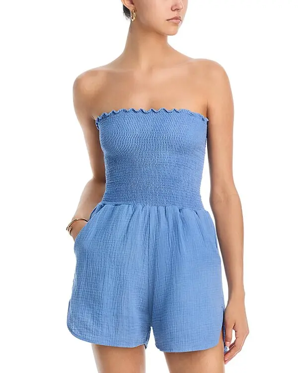 Peixoto Torey Strapless Romper - Riverside Blue Iris