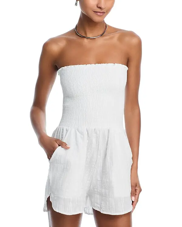 Peixoto Torey Strapless Romper - White Canvas