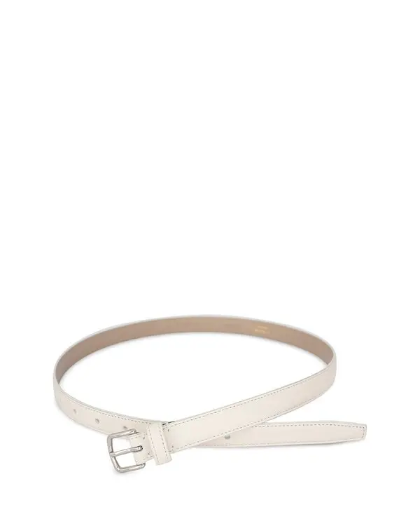 Vince Stitched Leather Belt - Milk