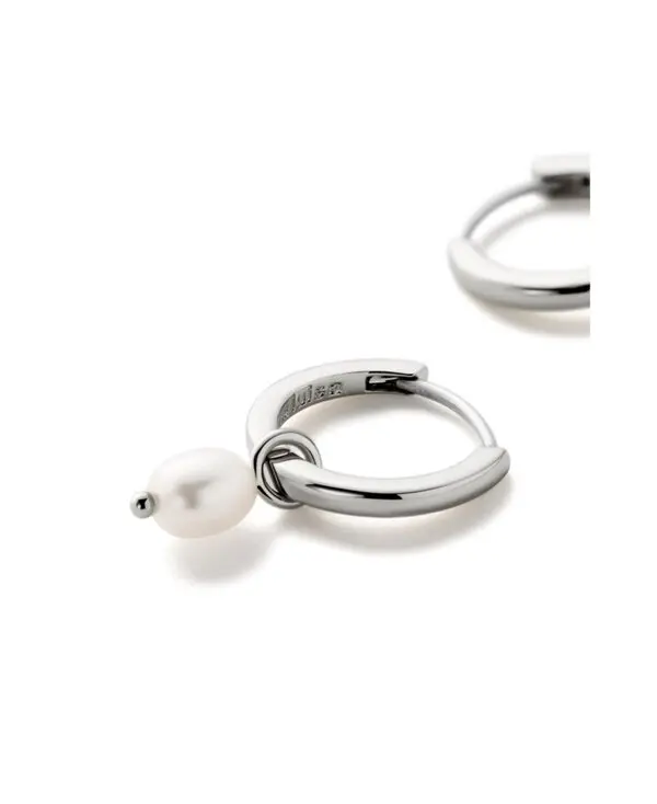 ANA LUISA Frida Freshwater Pearl Huggie Earrings - Silver