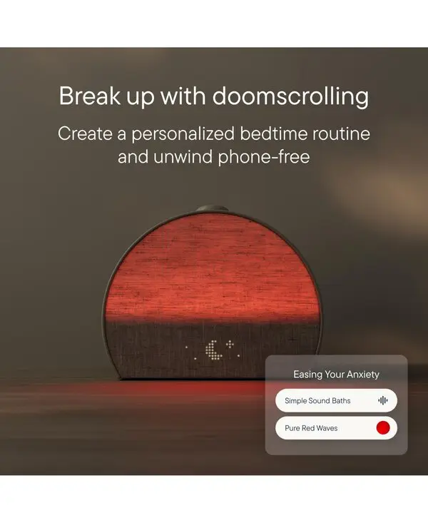 HATCH, INC. Restore 3 Smart Sunrise Alarm Clock Sound Machine Screen-free Bedroom Sleep Guide - Putty