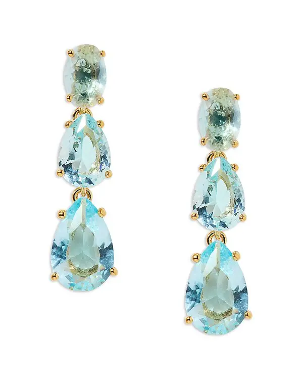 Nadri Natural Beauty Drop Earrings - Blue/gold