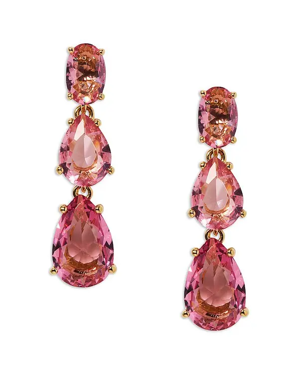Nadri Natural Beauty Drop Earrings - Pink/gold
