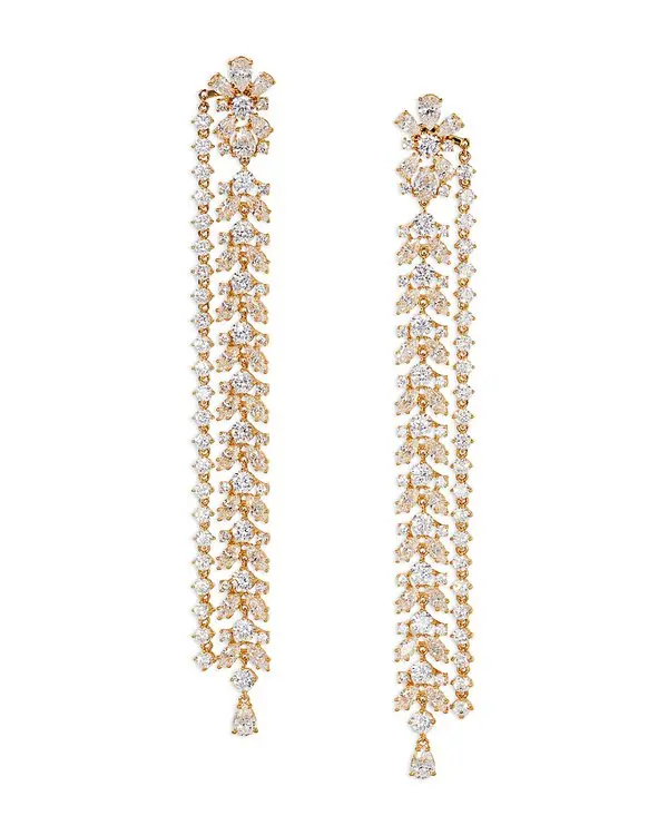 Nadri Starlet Linear Earrings - Gold