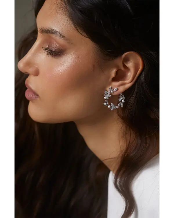 Nadri Ravish Front To Back Hoop Earrings