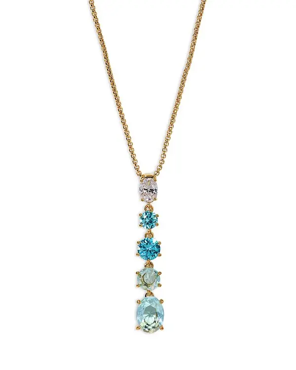 Nadri Natural Beauty Y Pendant Necklace - Blue/gold