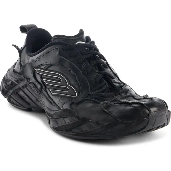 Balenciaga Monday 3b Logo Low Top Sneakers - Black