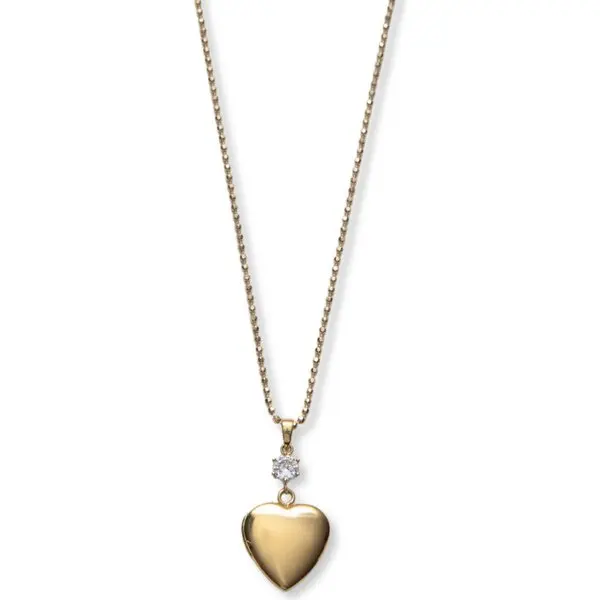 Argento Vivo Heart Locket Pendant Necklace - Gold