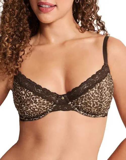 ADORE ME Akari Unlined Demi Bra - Animal Brown