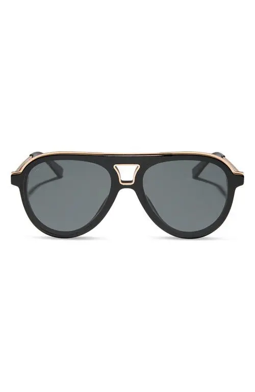 DIFF Tosca Iii 56mm Aviator Sunglasses - Black / Grey