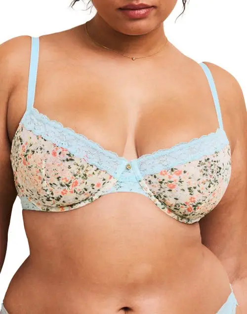 ADORE ME Akari Unlined Demi Bra - Floral White