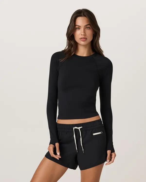 Vuori Long Sleeve Surge Seamless Tee - Black
