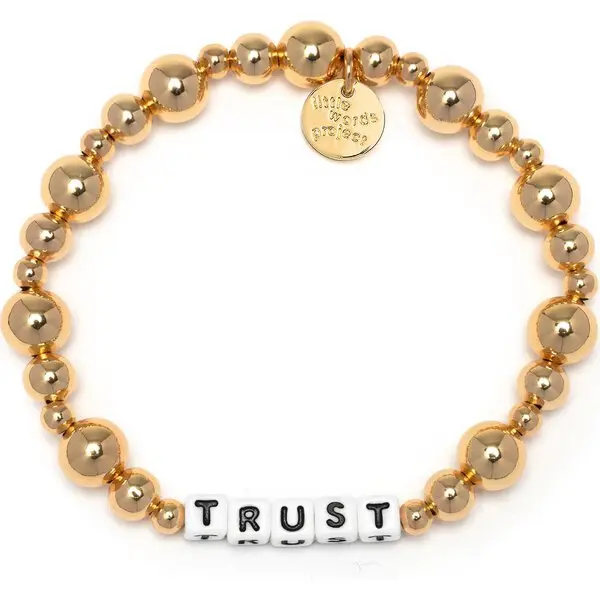 LITTLE WORDS PROJECT Trust Beaded Stretch Bracelet - White