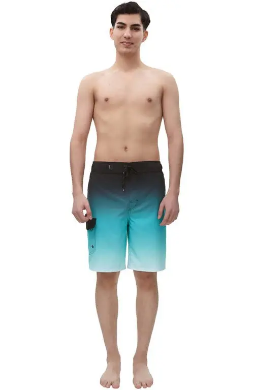 ROKKA&ROLLA 4-way Stretch Board Shorts - Ocean Gradient