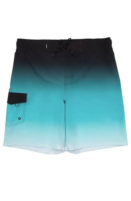 ROKKA&ROLLA 4-way Stretch Board Shorts - Ocean Gradient