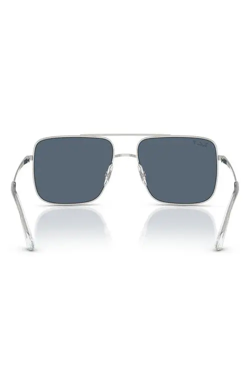 Ray-ban 56mm Polarized Square Sunglasses - Silver