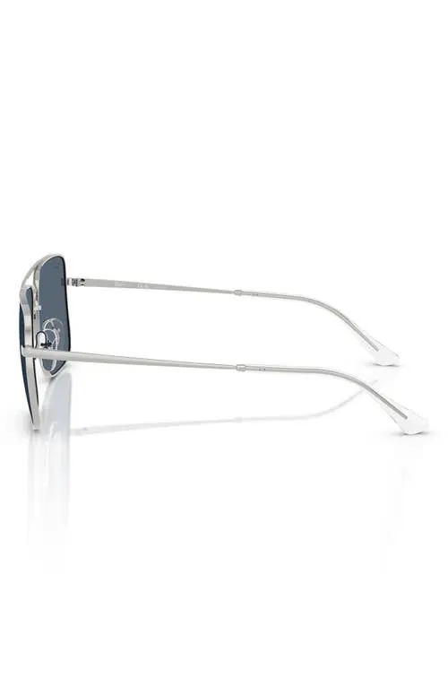 Ray-ban 56mm Polarized Square Sunglasses - Silver