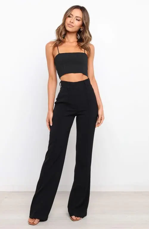 PETAL & PUP Burland Wide Leg Pants - Black