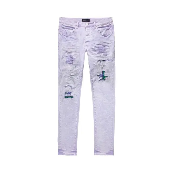 PURPLE BRAND Patch Repair Low Rise Jeans