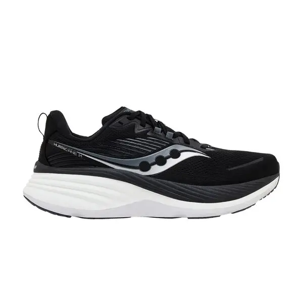 Saucony Hurricane 24 Wide Athletic Sneakers - Black