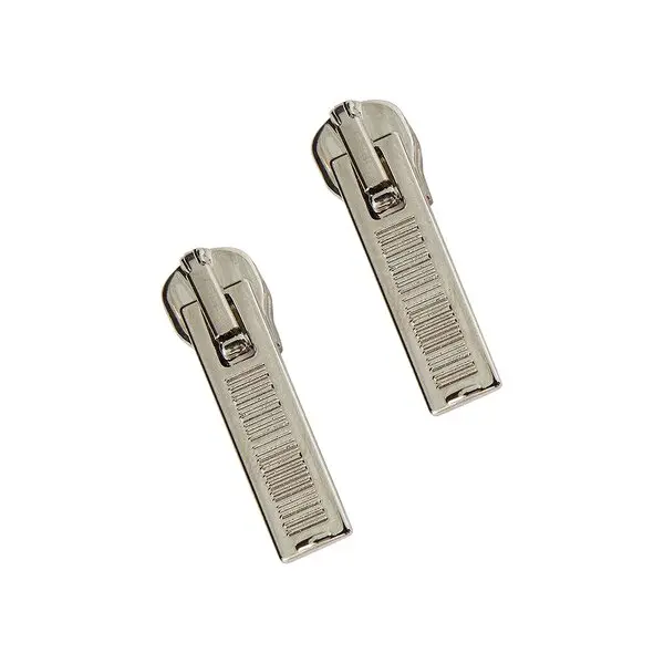 VTMNTS Barcode Zipper Earrings - Silver