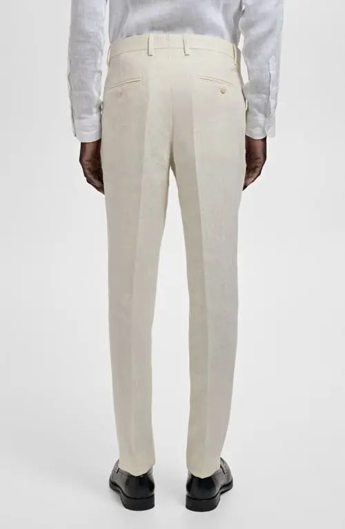 Mango Slim Fit Suit Pants - Ivory White