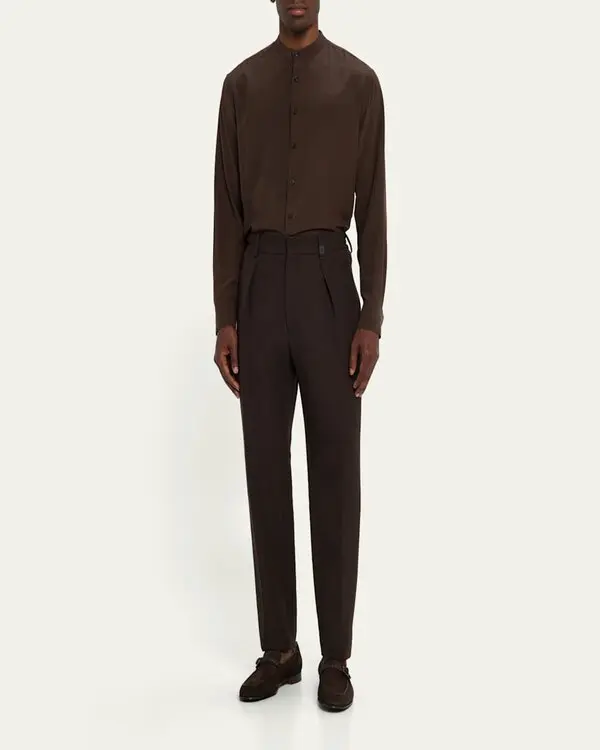 Kiton Suede Braided Leather Loafers