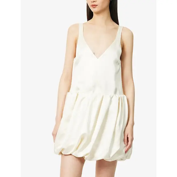Jw Anderson Rolled-Hem Camisole Duchesse-Satin Minidress - Ivory |  Editorialist