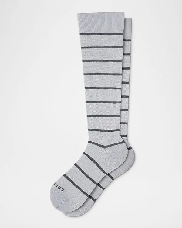 Comrad Stripe Knee-high Compression Socks - Charcoal