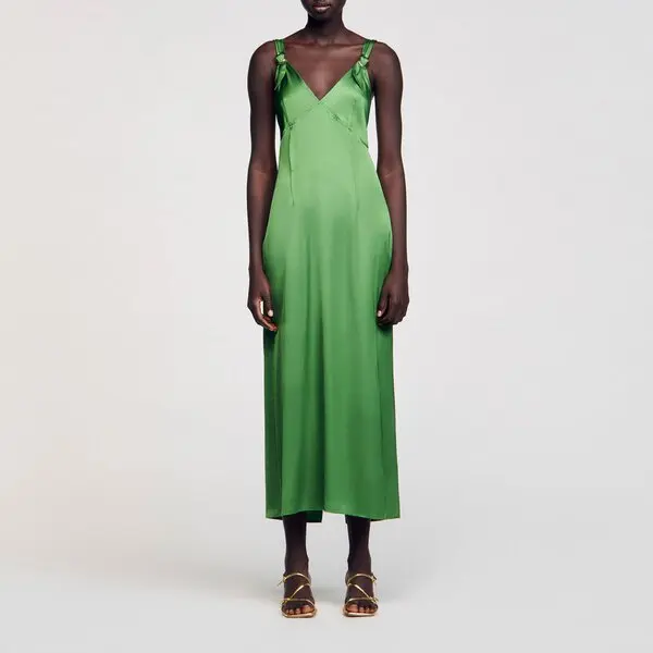 Sandro Fluid Satin-effect Dress
