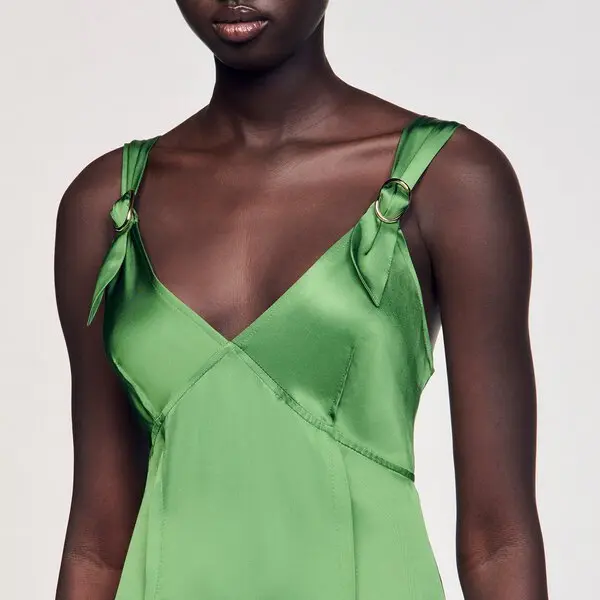Sandro Fluid Satin-effect Dress