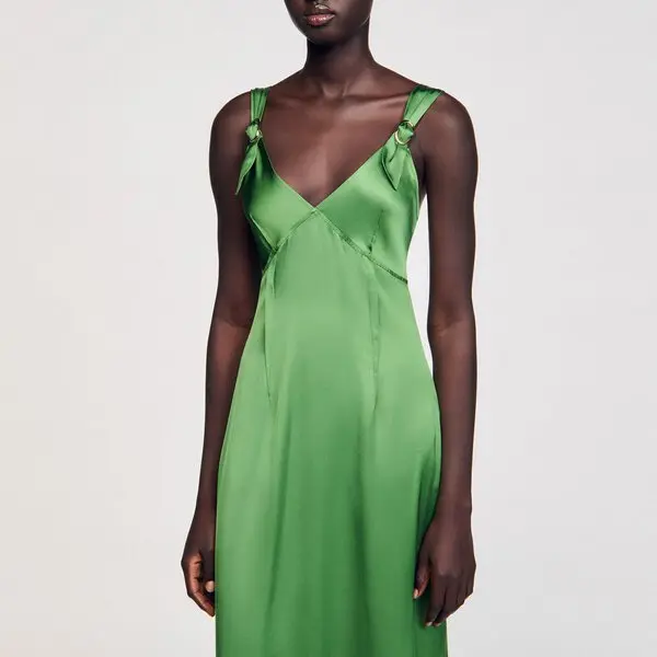 Sandro Fluid Satin-effect Dress