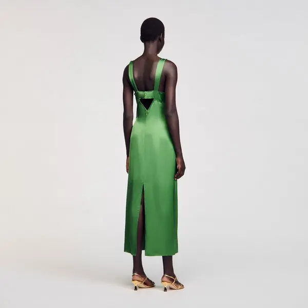 Sandro Fluid Satin-effect Dress