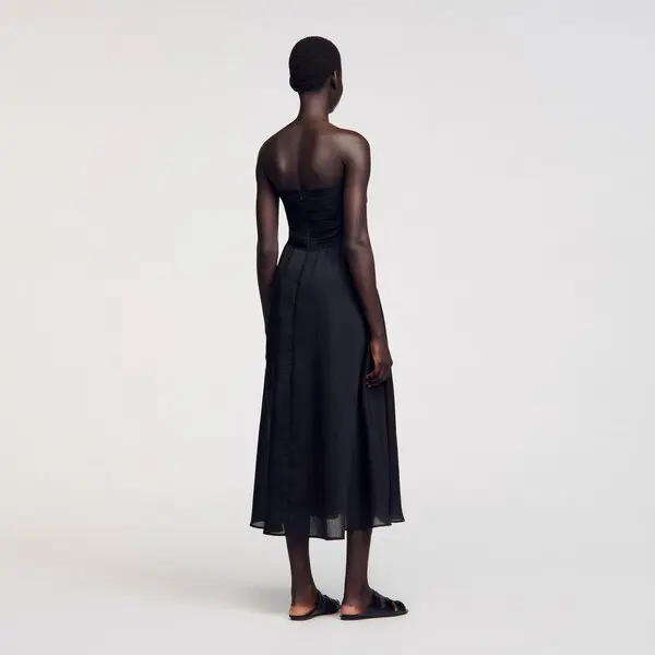 Sandro Lyocell Maxi Bustier Dress