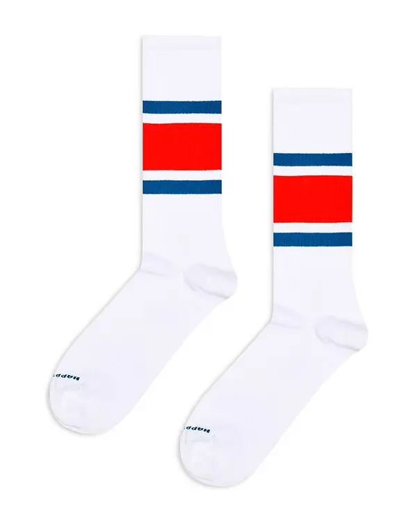 Happy Socks Simple Stripe Sneaker Socks - White