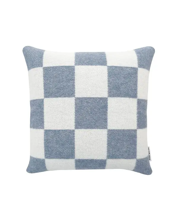 MAISON DEUX Checkerboard Cushion Cover - Blue