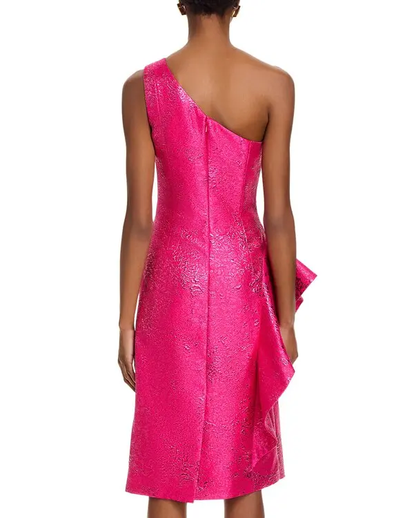 Rickie Freeman For Teri Jon Jacquard One Shoulder Dress In Hot Pink - 30%  Off | Editorialist