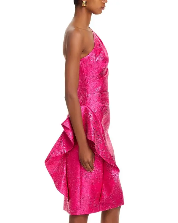 Rickie Freeman For Teri Jon Jacquard One Shoulder Dress In Hot Pink - 30%  Off | Editorialist