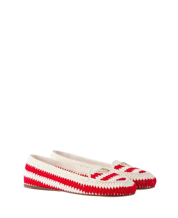Prada Crochet Loafers - Red