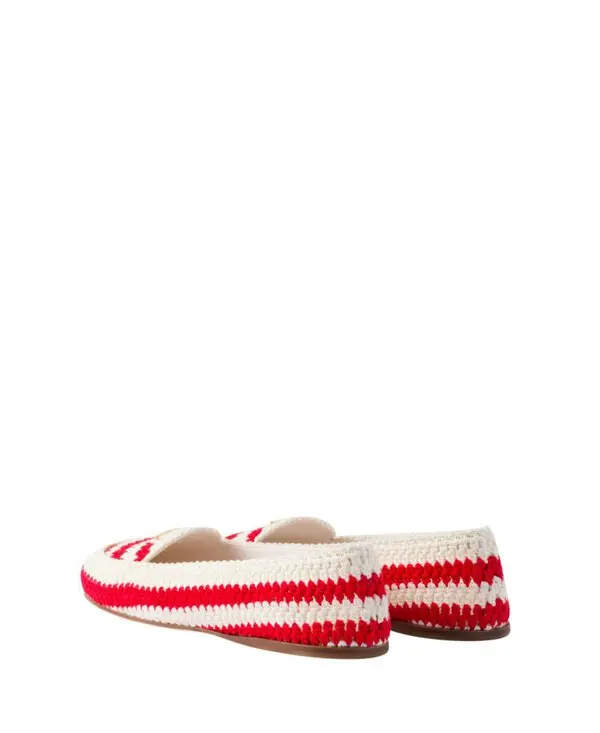 Prada Crochet Loafers - Red