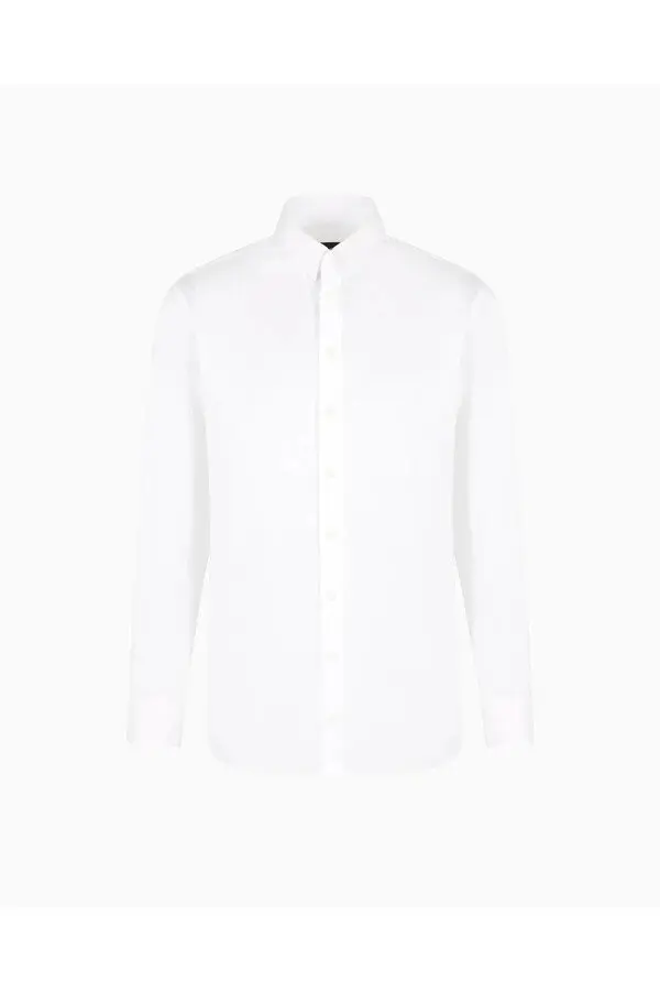 Giorgio Armani Luxury Cotton Twill Shirt - White