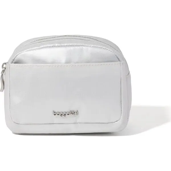 BAGGALLINI Small Pocket Cosmetic Pouch - Silver Metallic