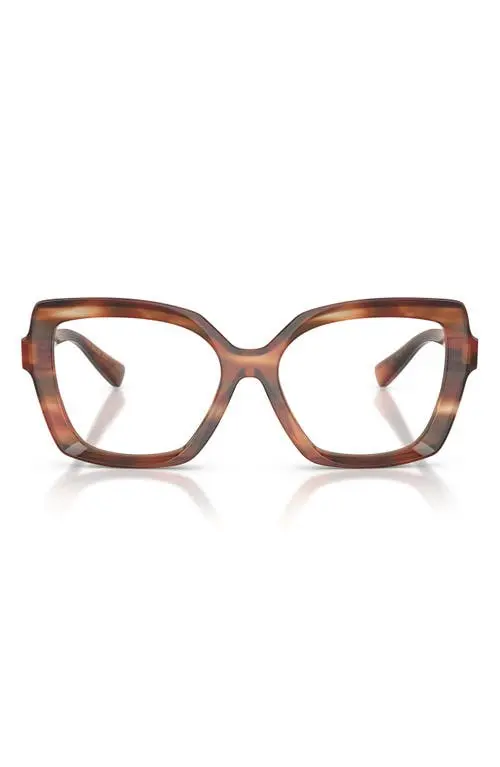 Dolce & Gabbana 53mm Butterfly Eyeglasses - Striped Brown