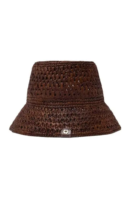 Maje Natural Raffia Bucket Hat - Brown